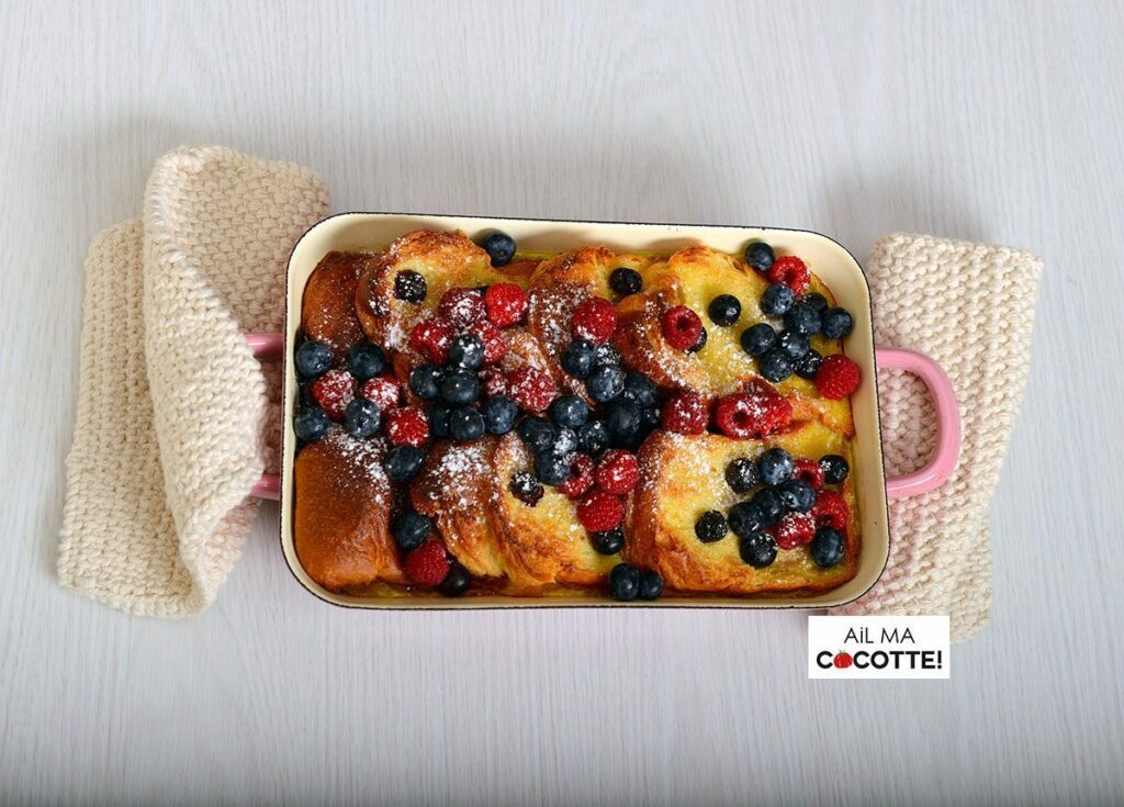 Gratin de pain perdu aux fruits rouges - Recettes de pain perdu