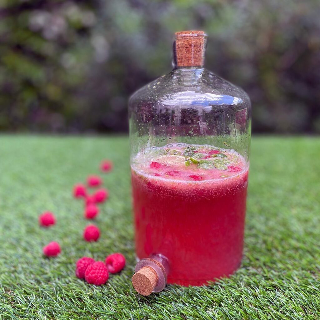 LIMONADE AUX FRAMBOISES, GINGEMBRE ET CITRON VERT
