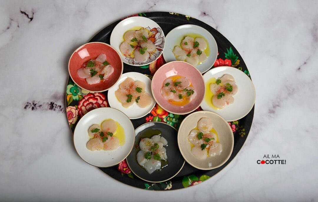 CARPACCIO DE SAINT-JACQUES AU CITRON CAVIAR